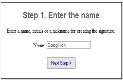 Googillion: Create your Online Signature